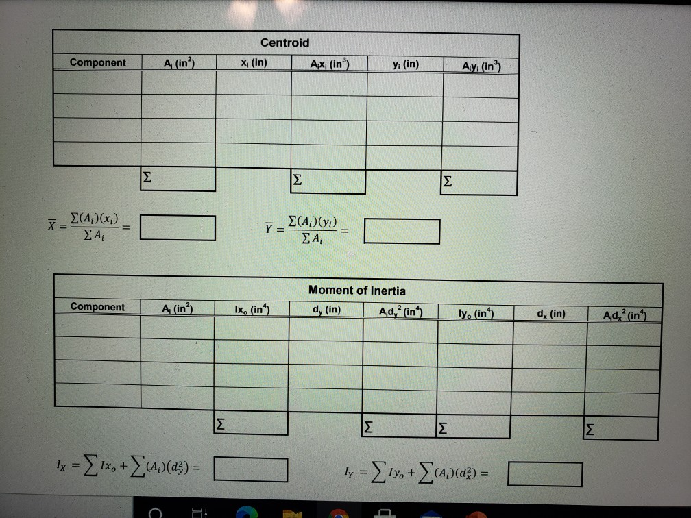 Solved Calculate the composite centroid location and | Chegg.com