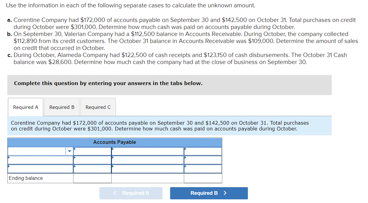 Solved Use the information in each of the following separate | Chegg.com