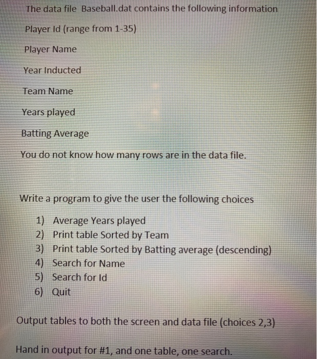 Solved The data file Baseball.dat contains the following | Chegg.com