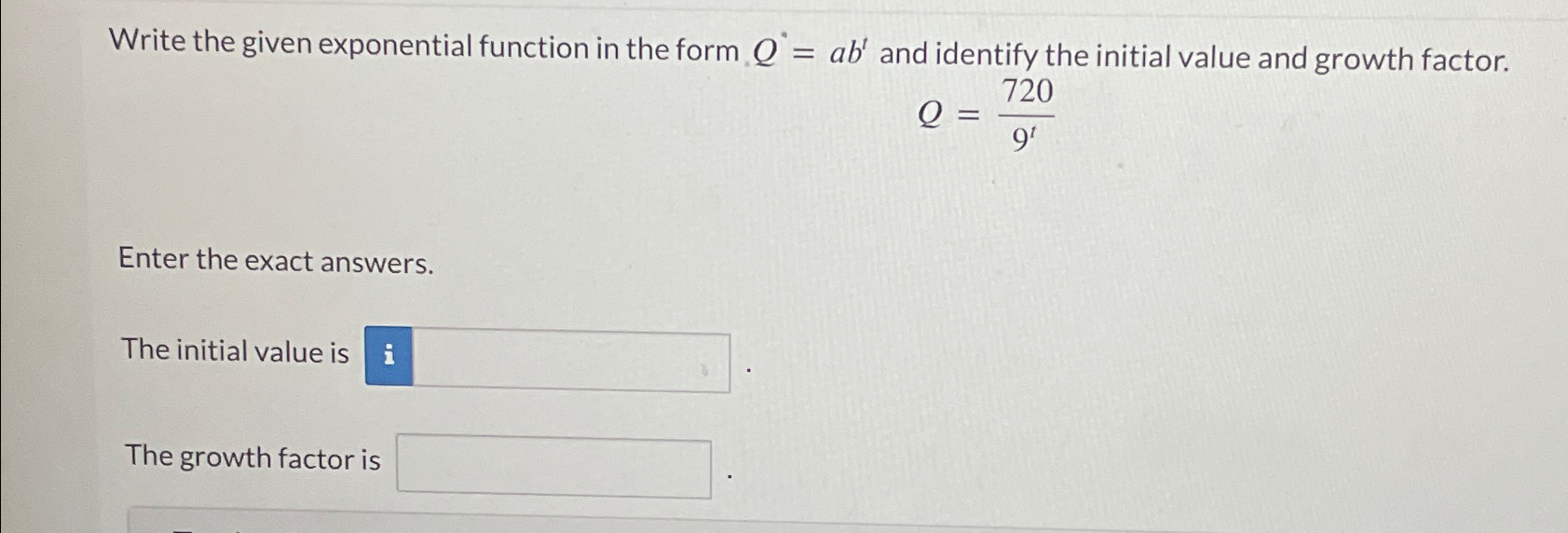 Solved Write the given exponential function in the form | Chegg.com
