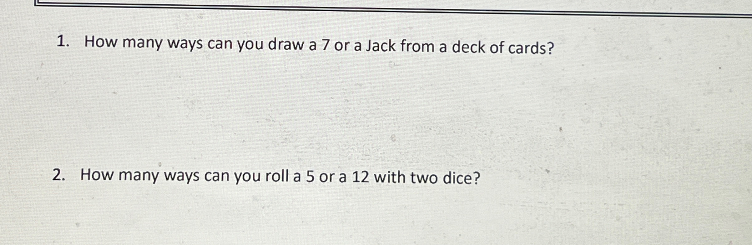Solved How many ways can you draw a 7 ﻿or a Jack from a deck | Chegg.com