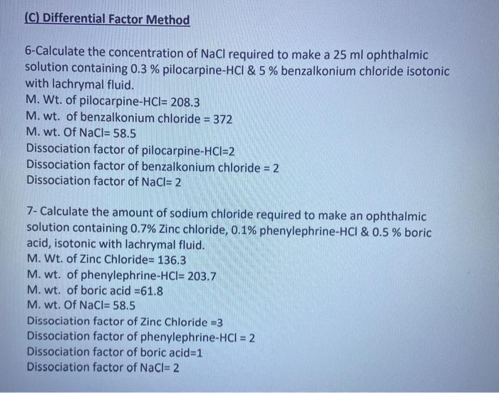 Assignment of Isotonicity Calculations (A) Freezing | Chegg.com