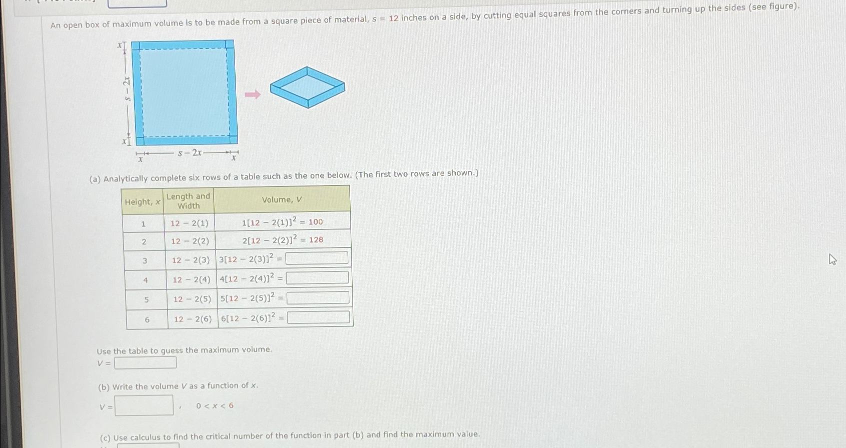 Solved (a) ﻿Analytically complete six rows of a table such | Chegg.com