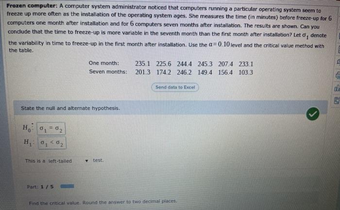 Solved Frozen computer: A computer system administrator | Chegg.com