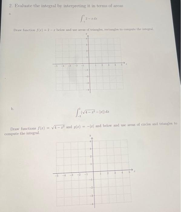 Solved 2. Evaluate the integral by interpreting it in terms | Chegg.com