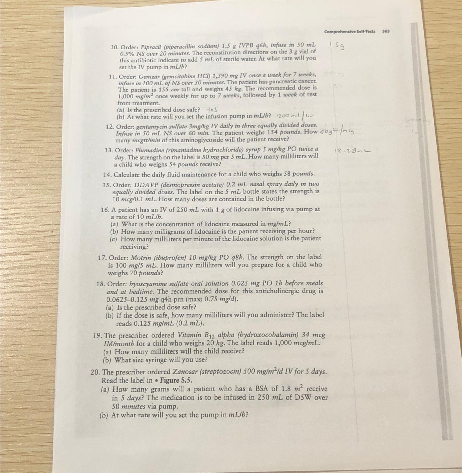 Solved Comprehensive Self-Tests36310. ﻿Order: Pipracil | Chegg.com