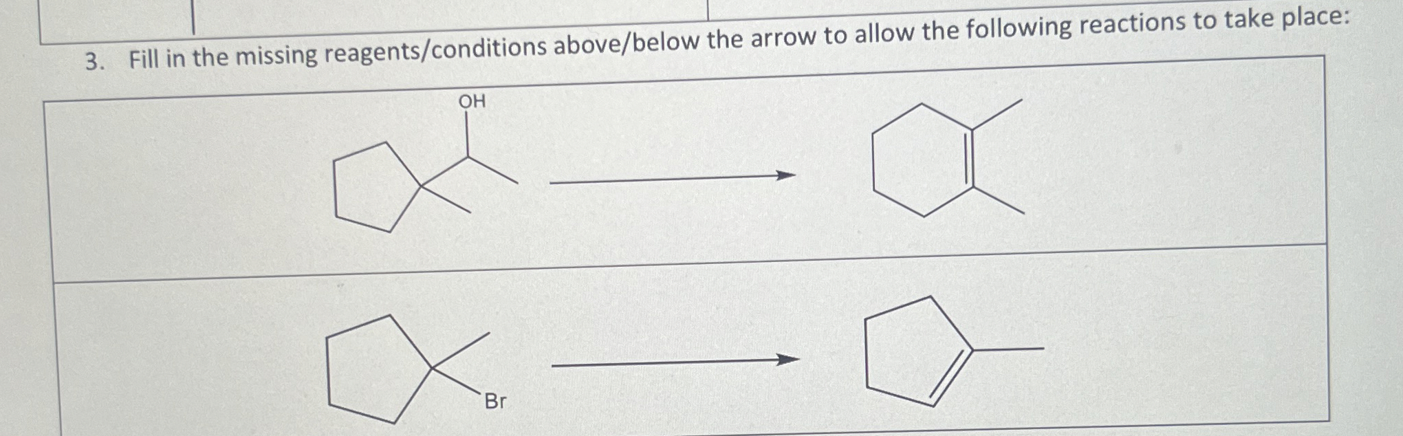 Solved Fill in the missing reagents/conditions above/below | Chegg.com