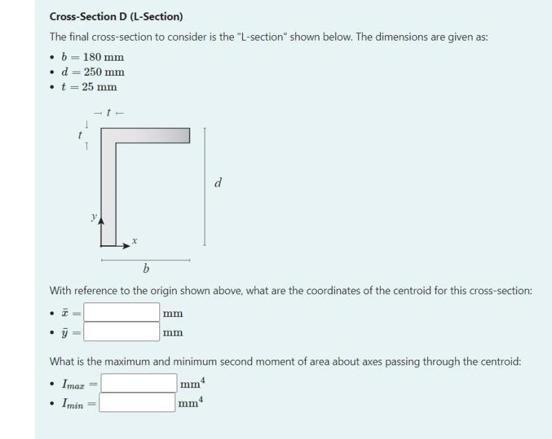 Solved Cross-Section D (L-Section) The final cross-section | Chegg.com