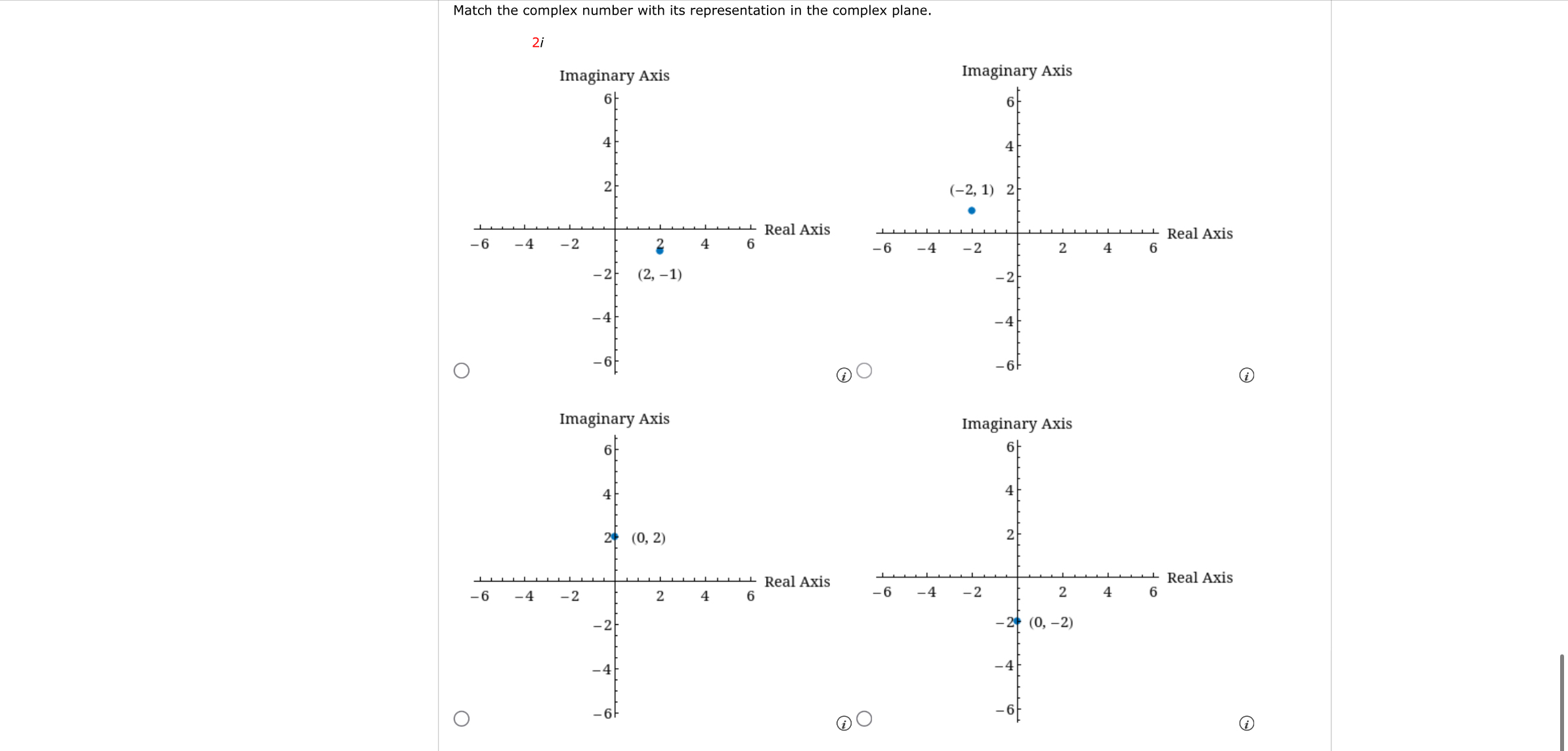 Solved Match the complex number with its representation in | Chegg.com