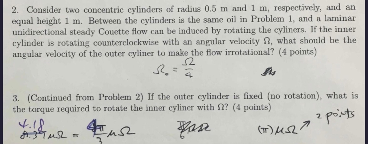 Solved Consider two concentric cylinders of radius 0.5 ﻿m | Chegg.com