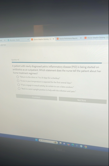 Solved Quitline 45A patient with newly diagnosed pelic | Chegg.com