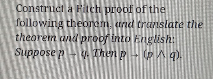 Solved Construct a Fitch proof of the following theorem, and | Chegg.com