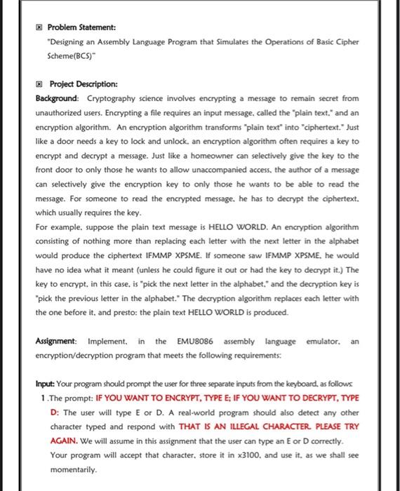 Solved [x) Problem Statement: "Designing an Assembly | Chegg.com