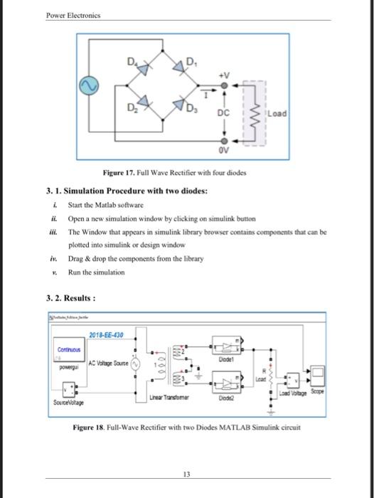 Figure 17. Full Wave Rectifier with four diodes 3. 1. | Chegg.com