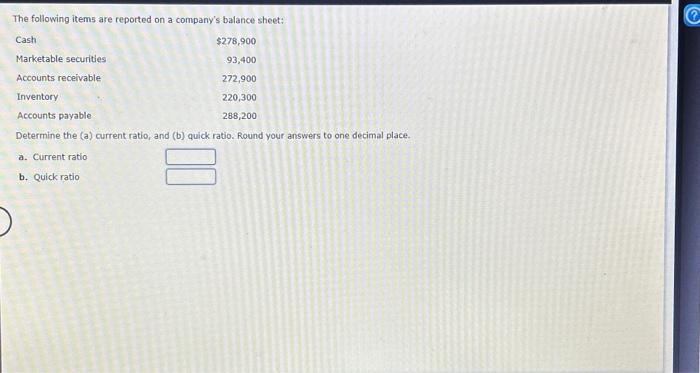 Solved The following items are reported on a company's | Chegg.com
