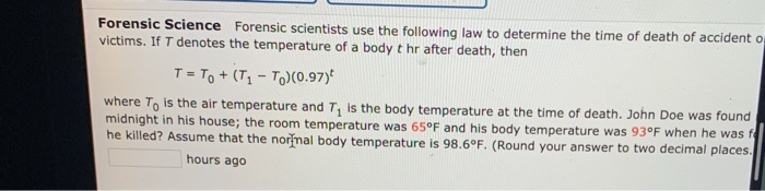 Solved Forensic Science Forensic scientists use the | Chegg.com
