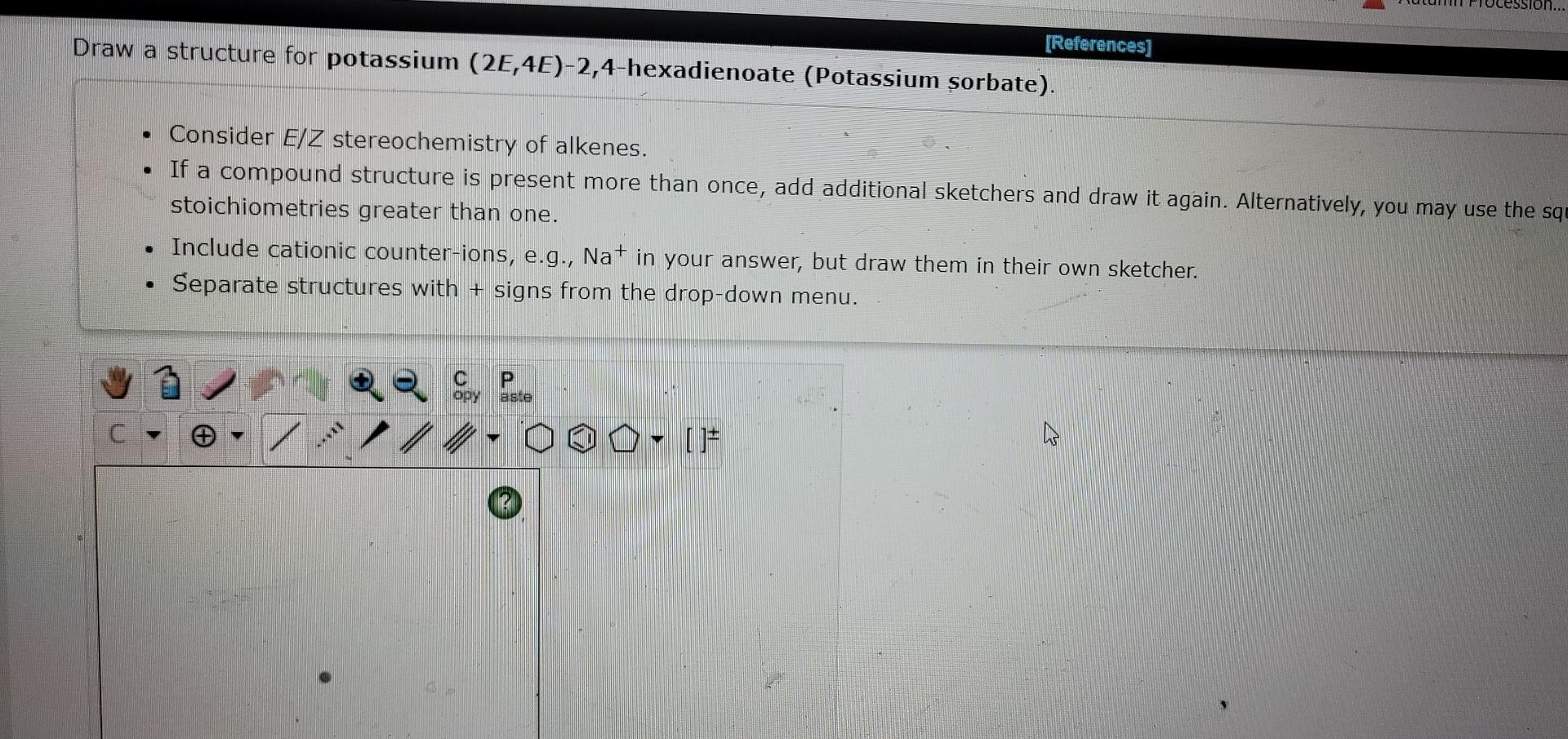 Solved (References) Draw a structure for potassium | Chegg.com