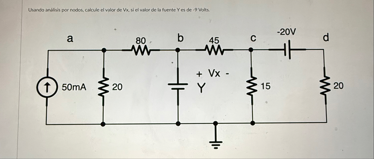 Solved Usando análisis por nodos, calcule el valor de Vx , | Chegg.com