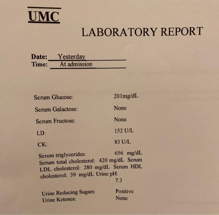 UMC LABORATORY REPORT Date: Time: Yesterday At | Chegg.com
