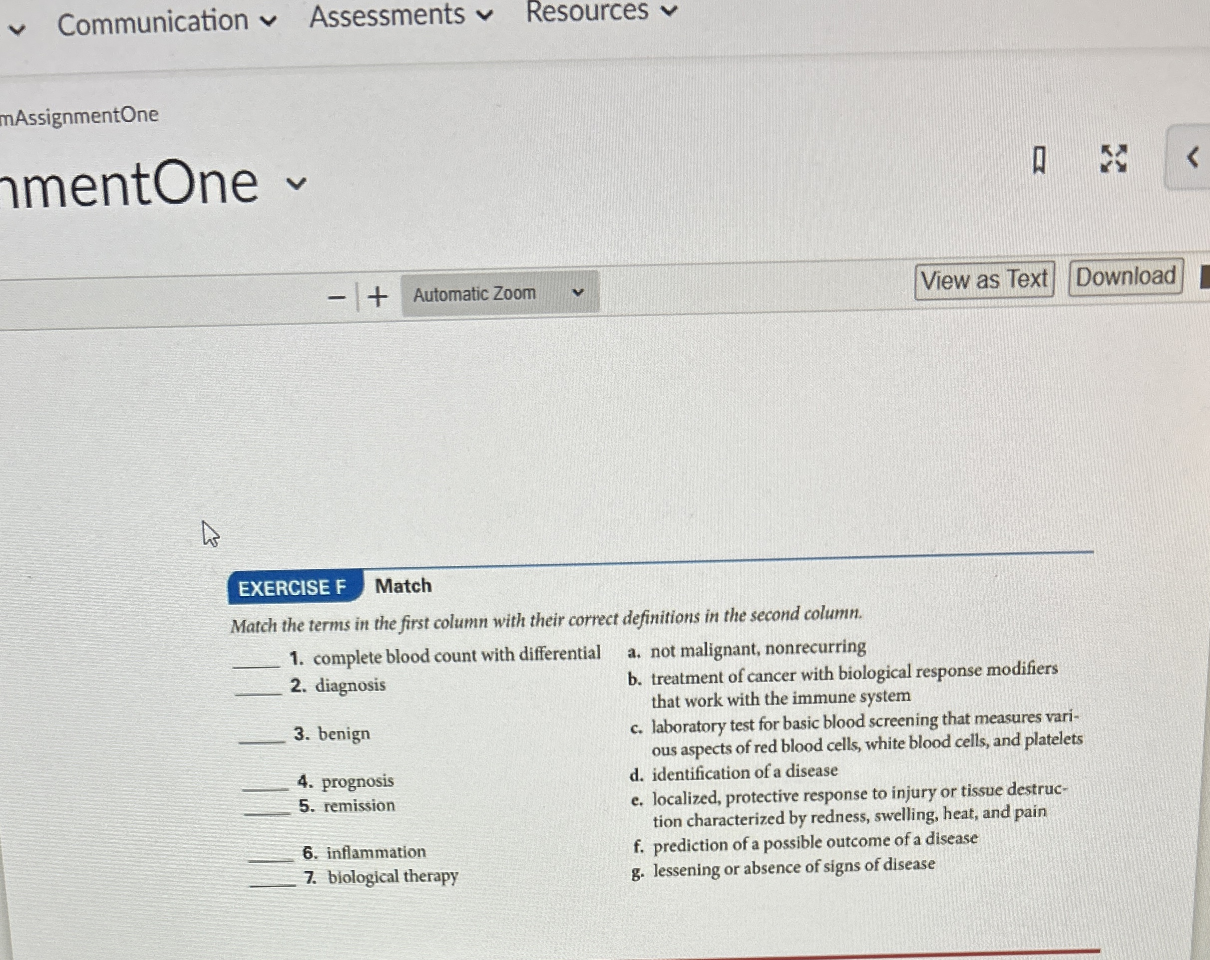 Solved Communication ﻿Assessments ﻿Resources | Chegg.com
