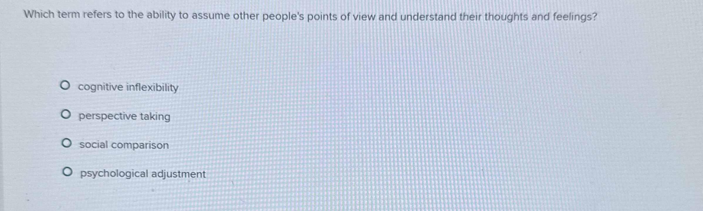 Solved Which term refers to the ability to assume other | Chegg.com