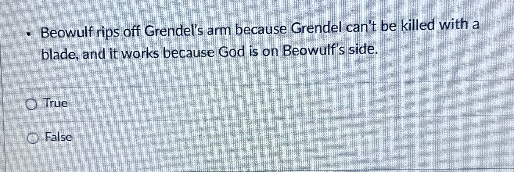 Solved Beowulf rips off Grendel's arm because Grendel can't | Chegg.com