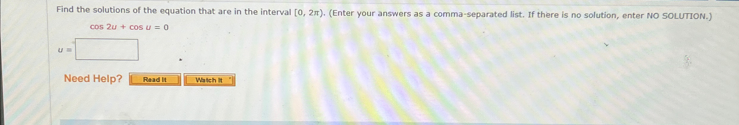 Solved Find the solutions of the equation that are in the | Chegg.com