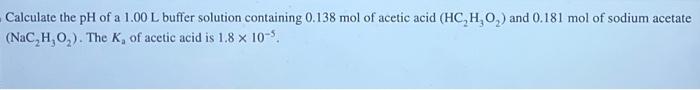 Solved Calculate the pH of the buffer solution after 0.0447 | Chegg.com