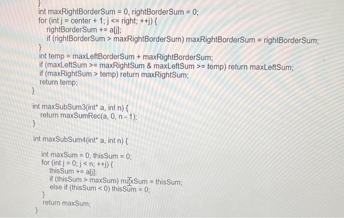 Solved The program segment below shows four different | Chegg.com