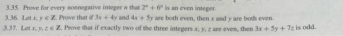 Solved 335 Prove For Every Nonnegative Integer N That 