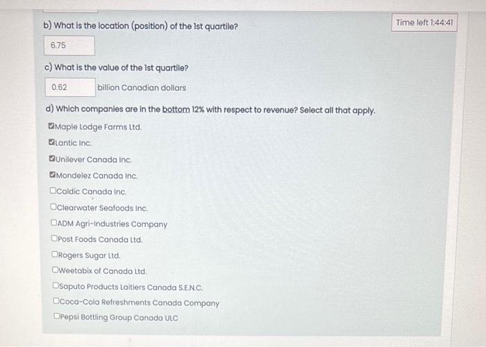 Solved In 2017, "Food in Canada" (by Dun \& Bradstreet), | Chegg.com