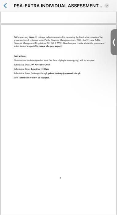 Solved PSA-EXTRA INDIVIDUAL ASSESSMENT... (Answer ALL | Chegg.com