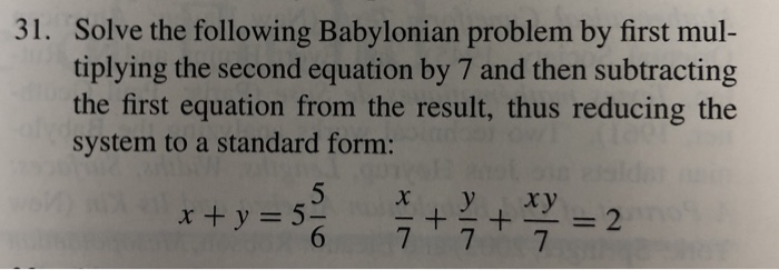 Solved 31. Solve the following Babylonian problem by first | Chegg.com