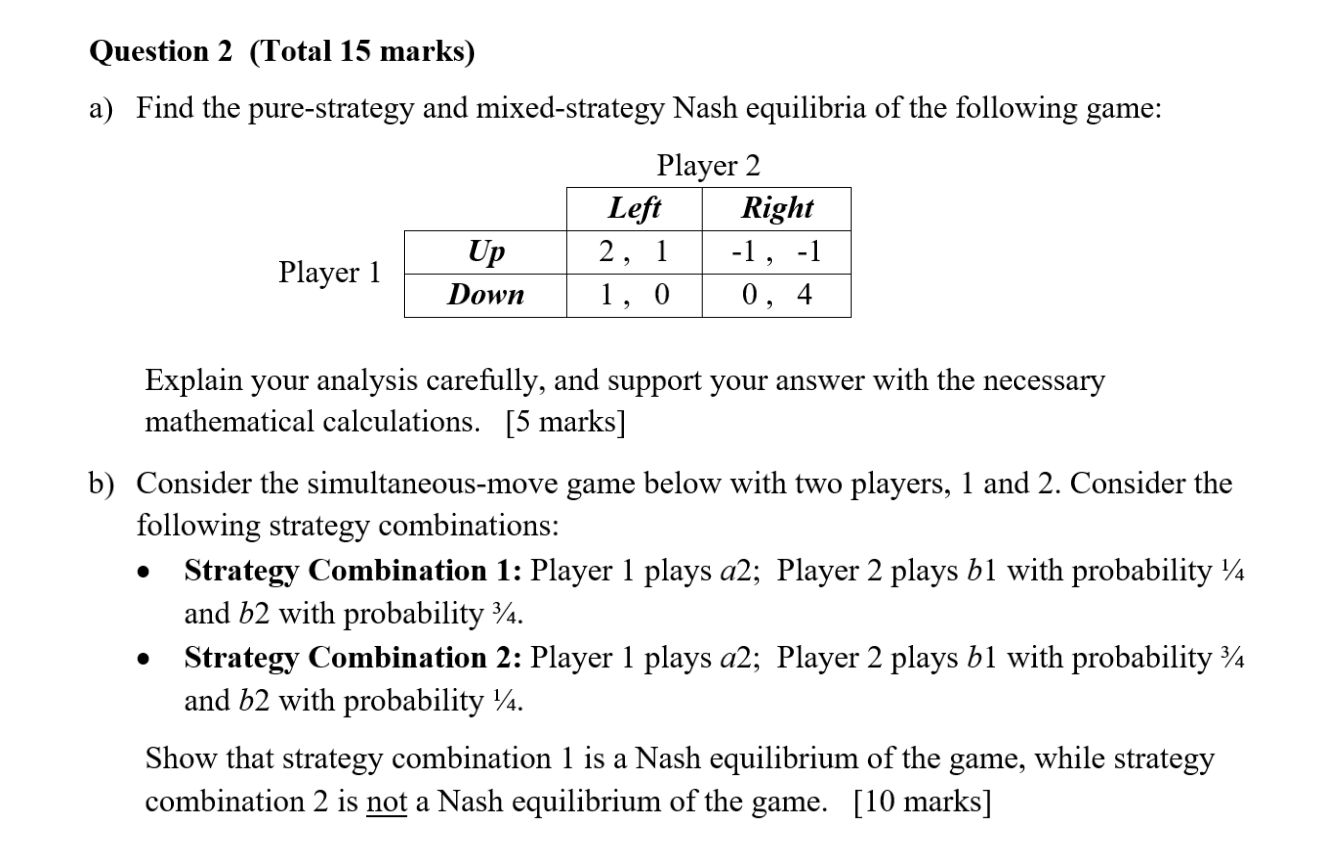 Solved Question 2 (Total 15 ﻿marks)a) ﻿Find the | Chegg.com