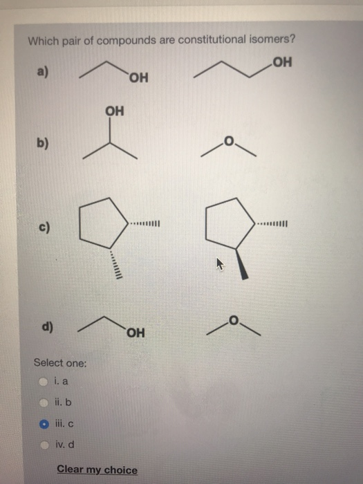 Solved Which pair of compounds are constitutional isomers? | Chegg.com