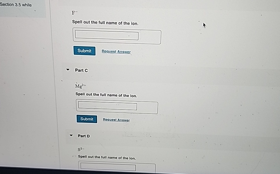 Solved Section 3.5 ﻿whileF-Spell out the full name of the | Chegg.com