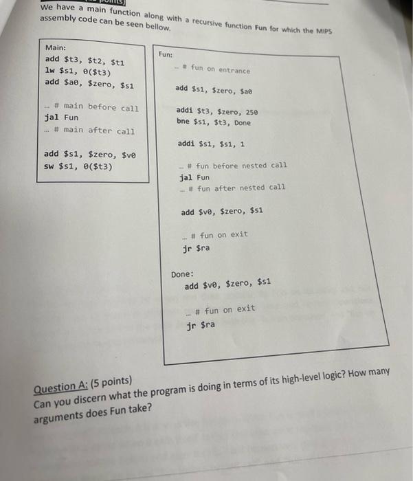 Solved We have a main function along with a recursive | Chegg.com