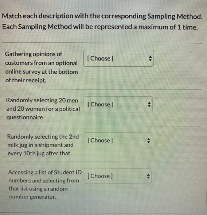 Solved Match each description with the corresponding | Chegg.com