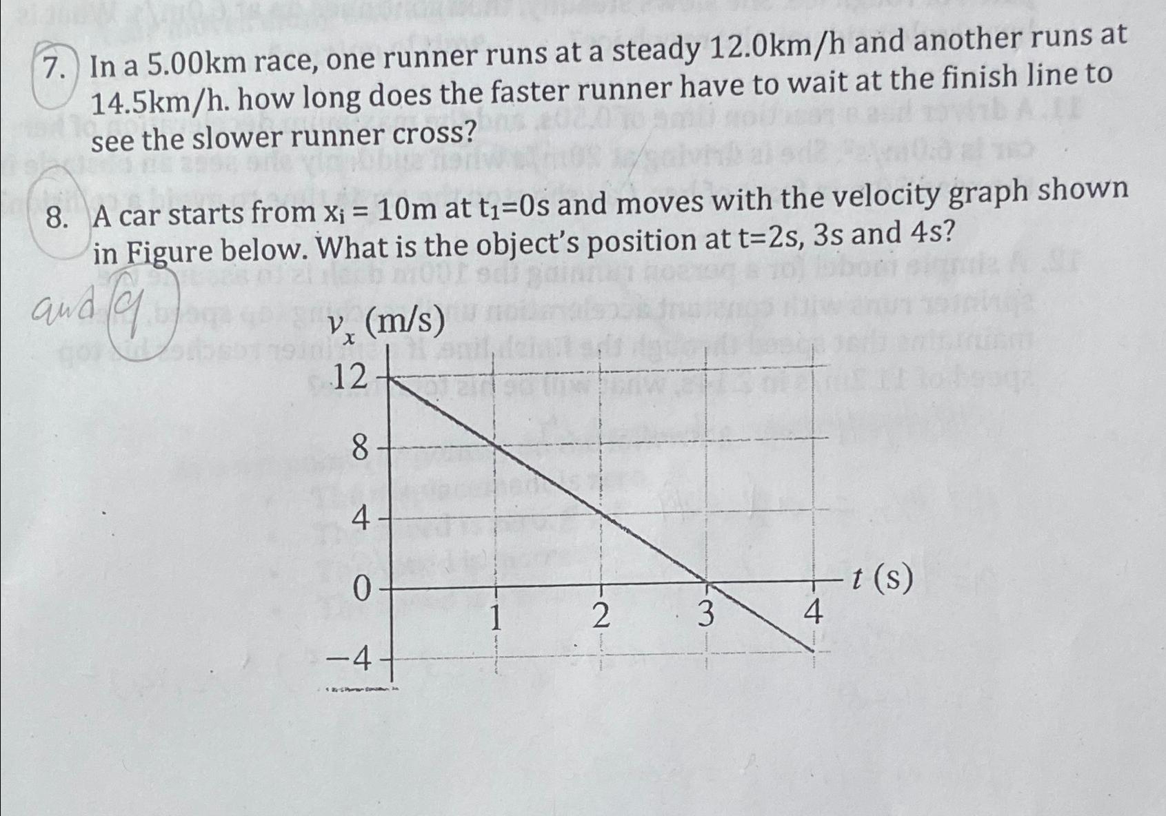 Solved In a 5.00km ﻿race, one runner runs at a steady | Chegg.com