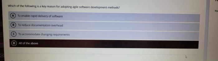 Solved Which of the following is a key reason for adopting | Chegg.com