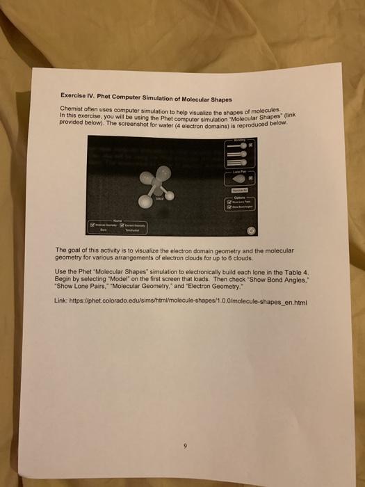 Solved Exercise Il Molecular Models Molecular Formula from | Chegg.com