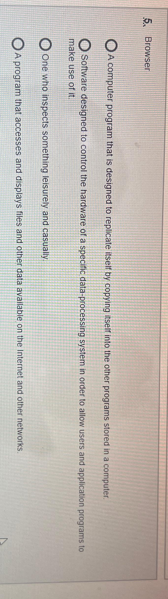 Solved BrowserA computer program that is designed to | Chegg.com