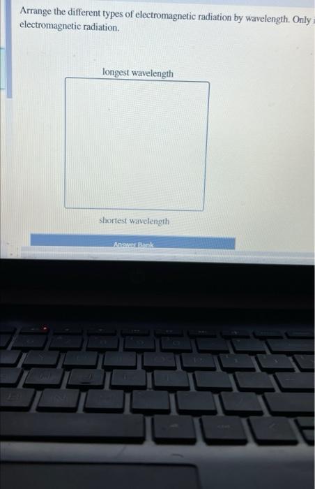 Solved Arrange the different types of electromagnetic | Chegg.com