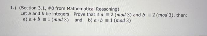 Solved 2.) (Section 3.1, #9 from Mathematical Reasoning) Let | Chegg.com