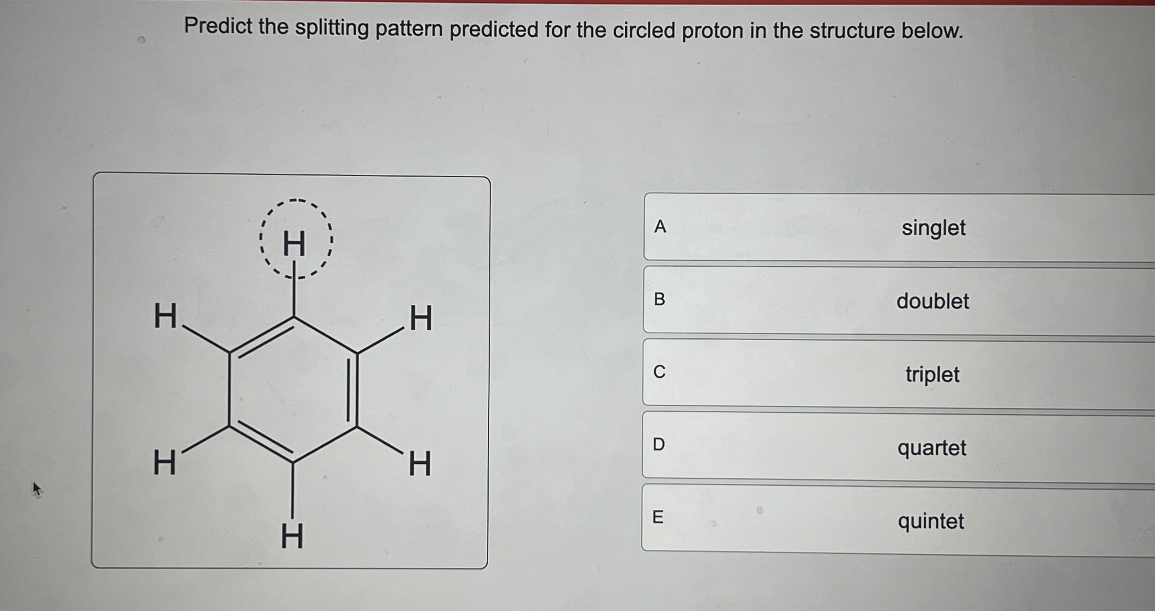 Solved Predict the splitting pattern predicted for the | Chegg.com