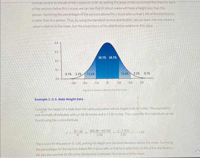 Solved What is the z-score for a male whose height is 78.06 | Chegg.com
