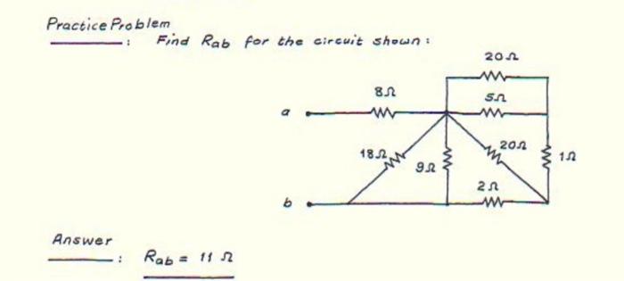Solved Practice Problem Find Rab for the circuit shown: | Chegg.com