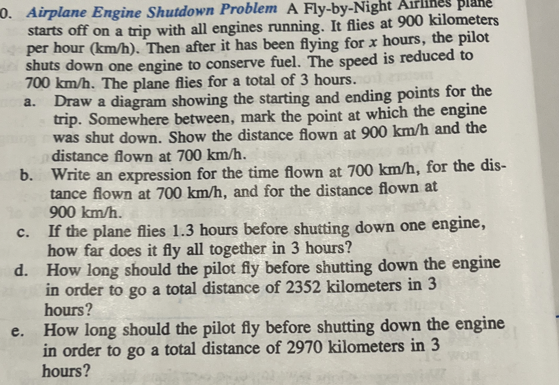 Solved Airplane Engine Shutdown Problem A Fly-by-Night | Chegg.com