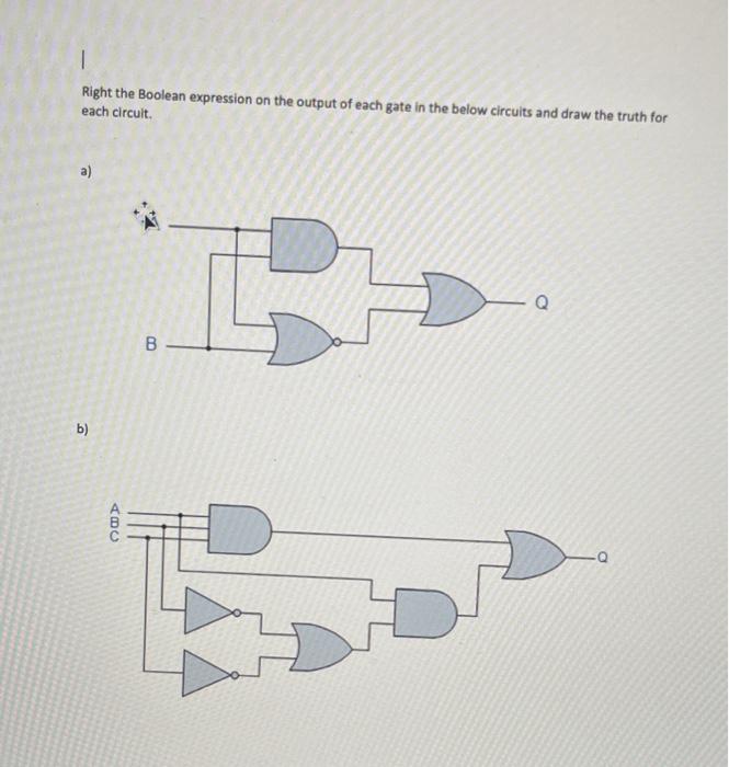 Solved Right the Boolean expression on the output of each | Chegg.com