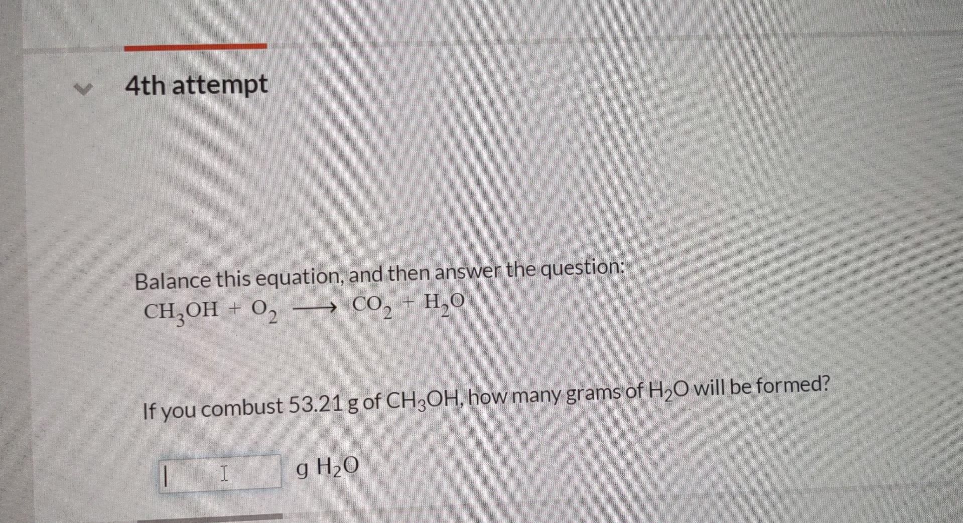 Solved V 4th attempt Balance this equation, and then answer | Chegg.com